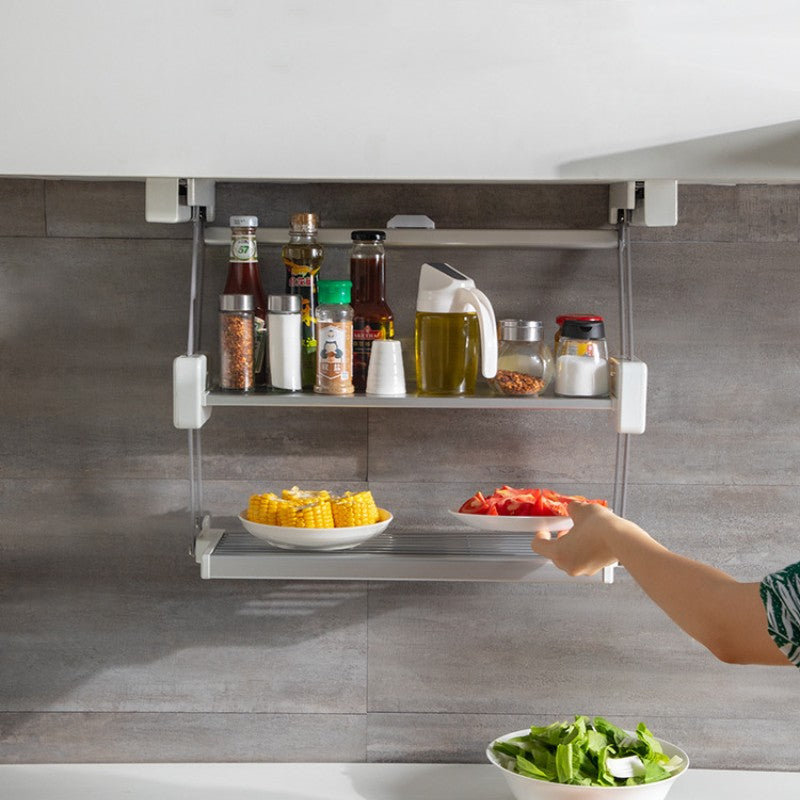 Kitchen Organizer Double Layer Pull Down Storage Rack · Mavigadget