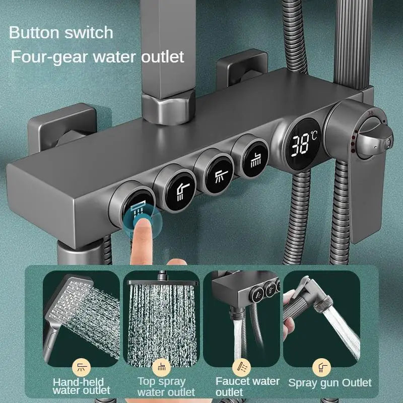 Smart Thermostatic Digital LCD Bidet Sprayer Elegant Shower Set ...