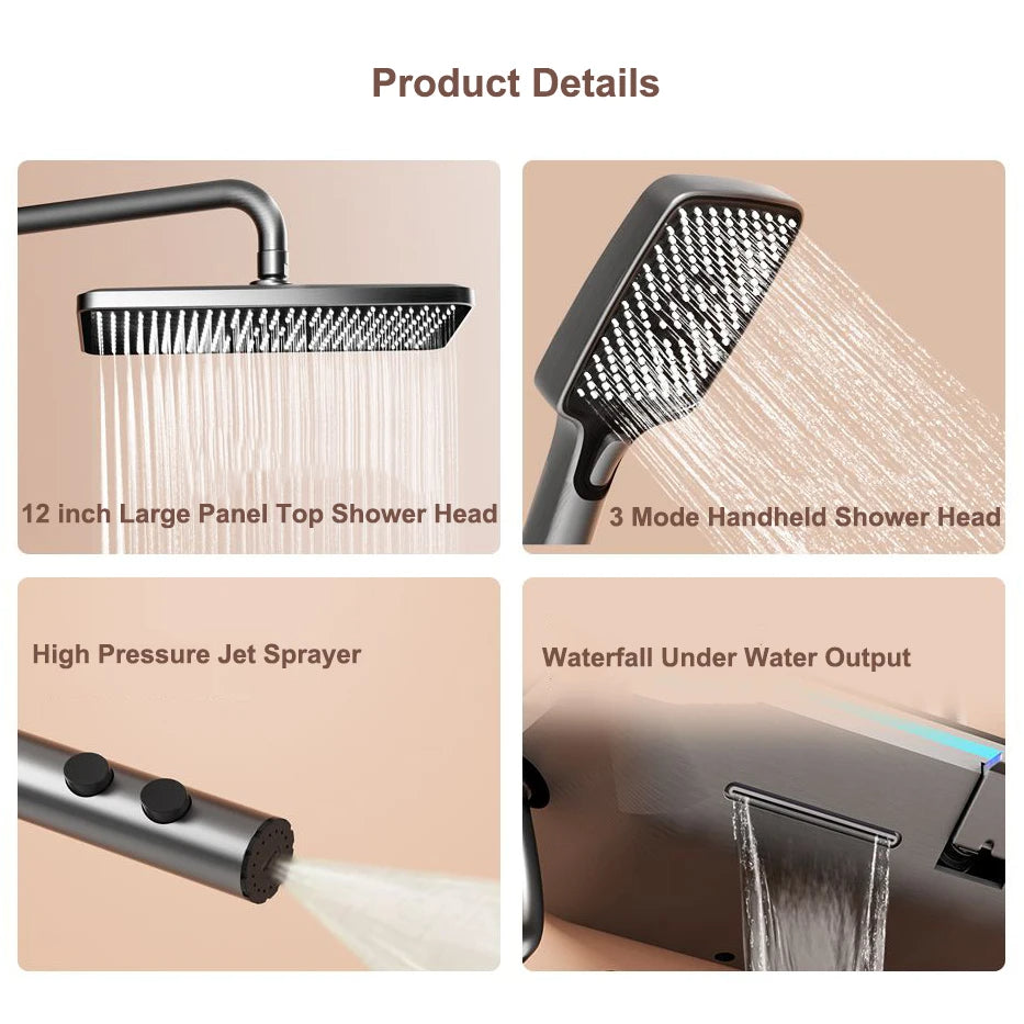 Digital Thermostatic High-Pressure Flow Shower Set · Mavigadget