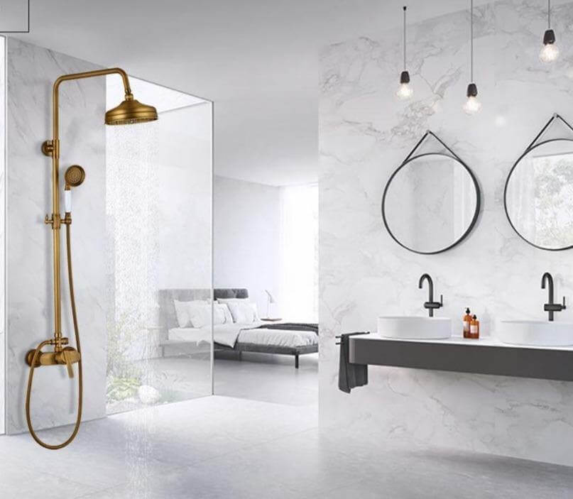 Elegant Luxury Antique Rainfall Bathroom Shower Set · Mavigadget