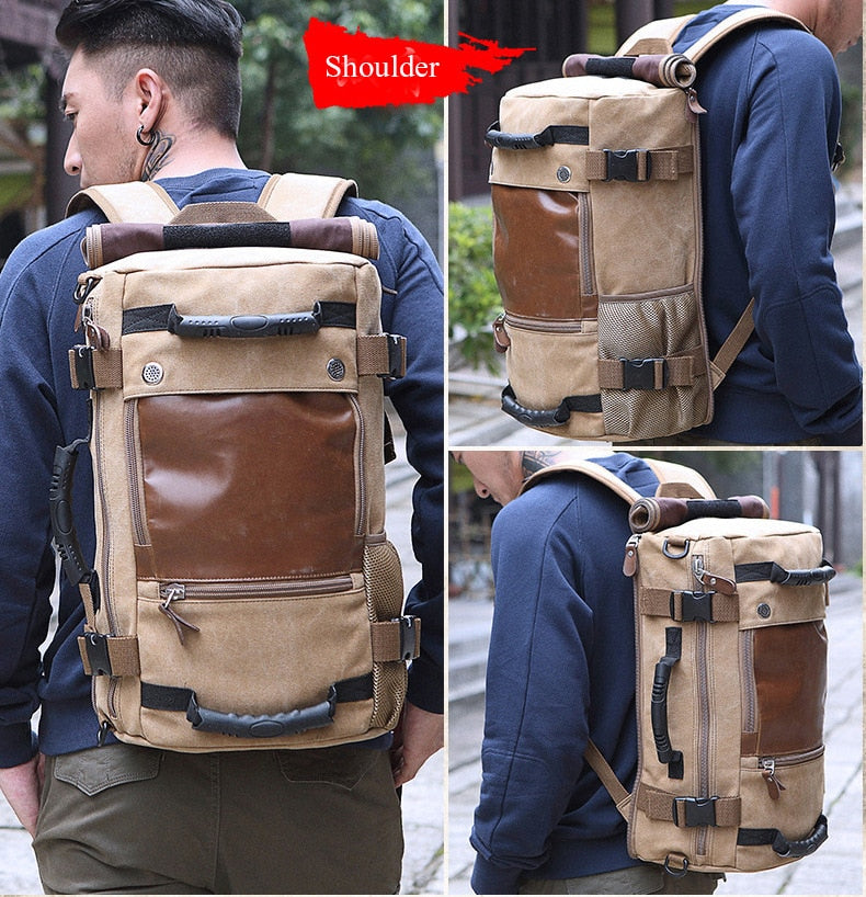 Men Canvas Multifunctional Travel Backpack · Mavigadget