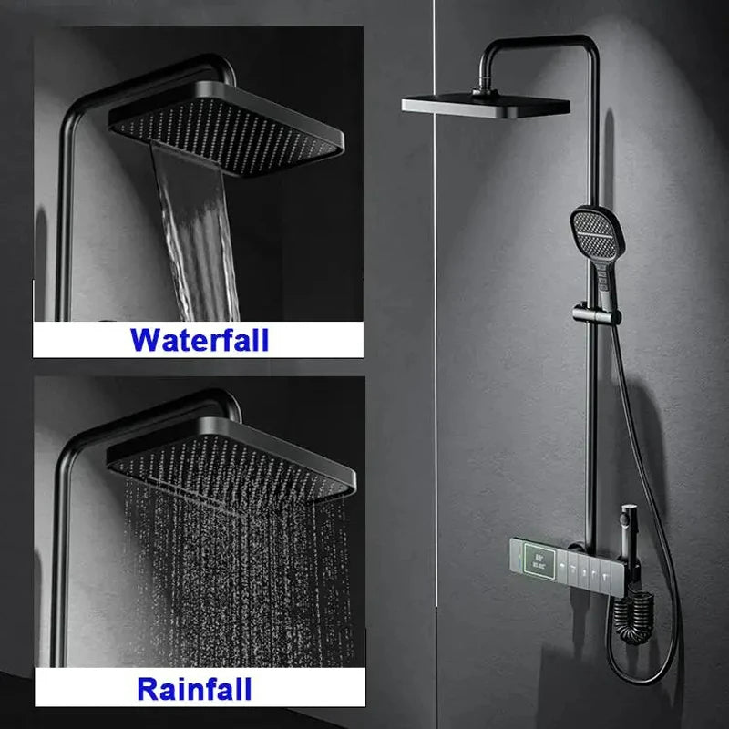 Rhythmic Rain Piano Key Style Control Elegant Rainfall Shower Set ...
