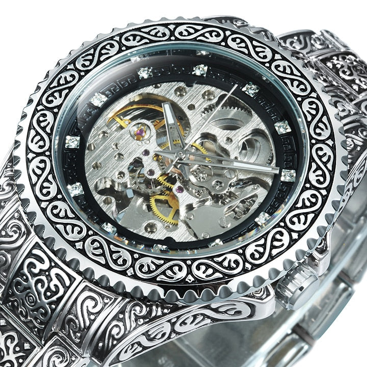 Retro Lux Hand-Engraved Automatic Mechanic Watch · Mavigadget