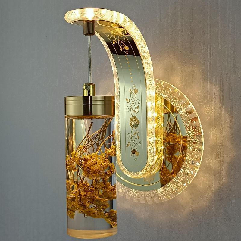Elegant Crystal Flower Dimming Wall Lamp · Mavigadget