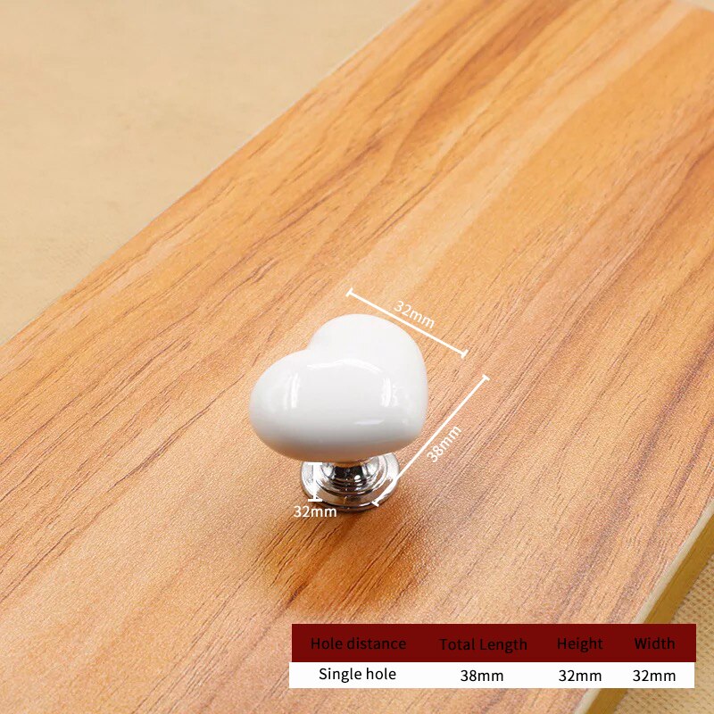 Ceramic Heart Door Cabinet Handle · Mavigadget
