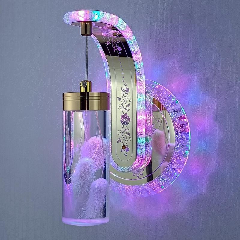 Elegant Crystal Flower Dimming Wall Lamp · Mavigadget