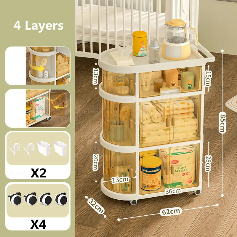 Multi-Layer Storage Organizer Foldable Trolley · Mavigadget