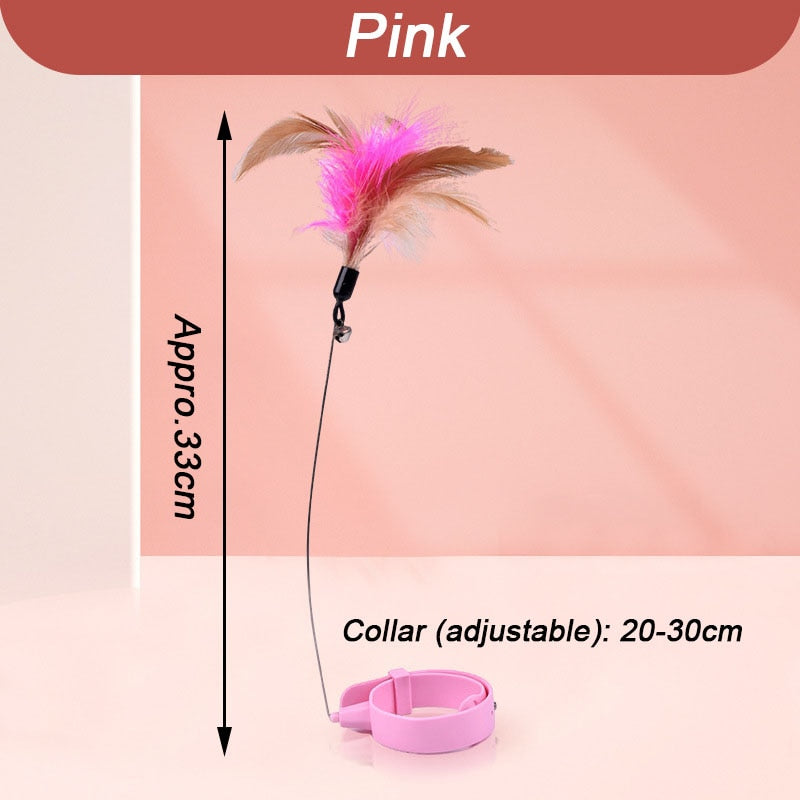 Fluffy Feather Interactive Cat Collar Toy · Mavigadget