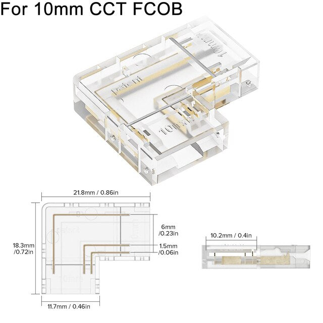 L Shaped Transparent LED Strip Connector · Mavigadget