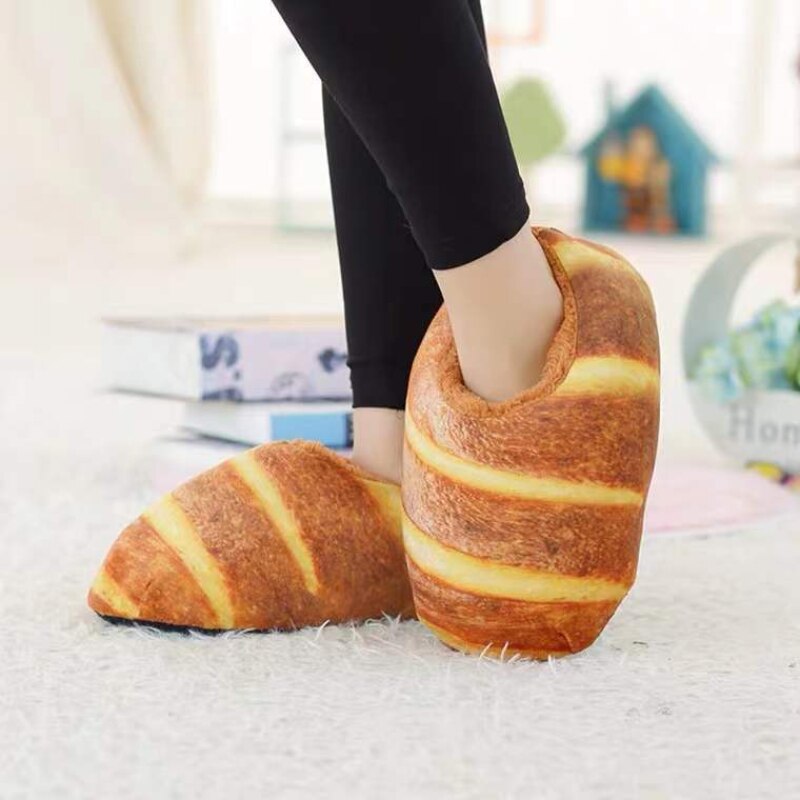 Creative Toast Bread Winter Slippers · Mavigadget