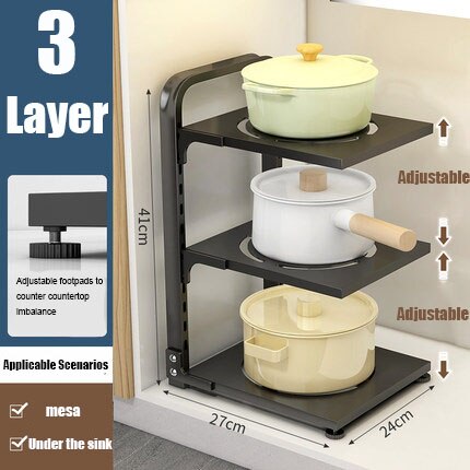Easy Stack Adjustable Multi-layer Corner Rack · Mavigadget