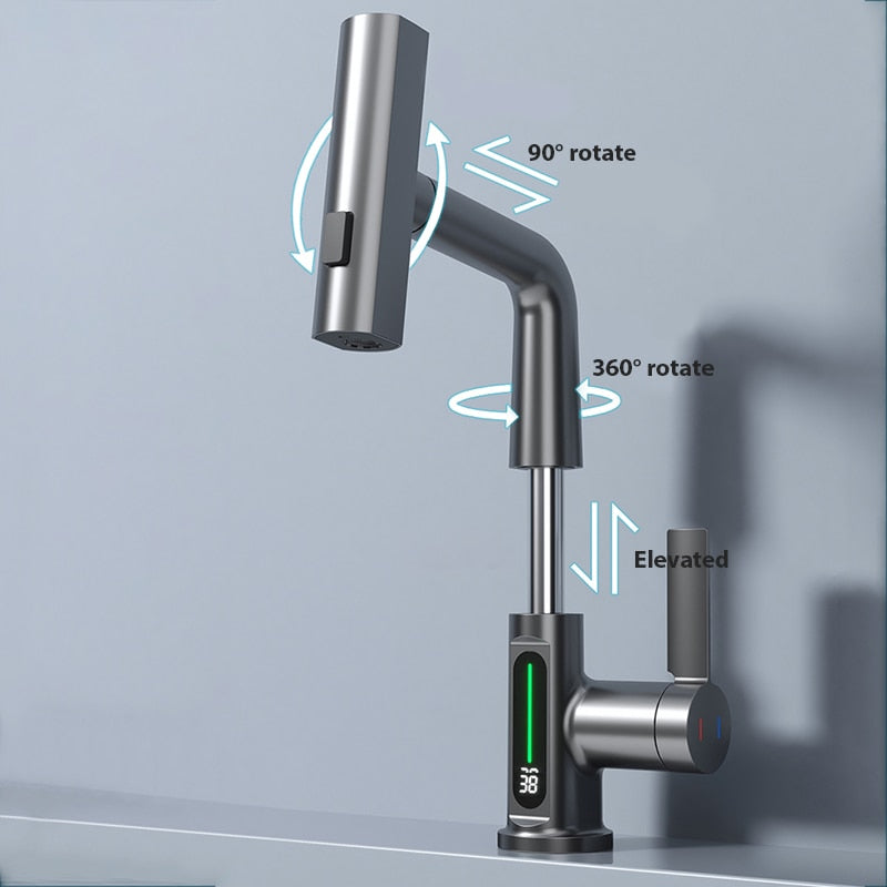 Modern Sleek Waterfall Temperature Display Faucet · Mavigadget