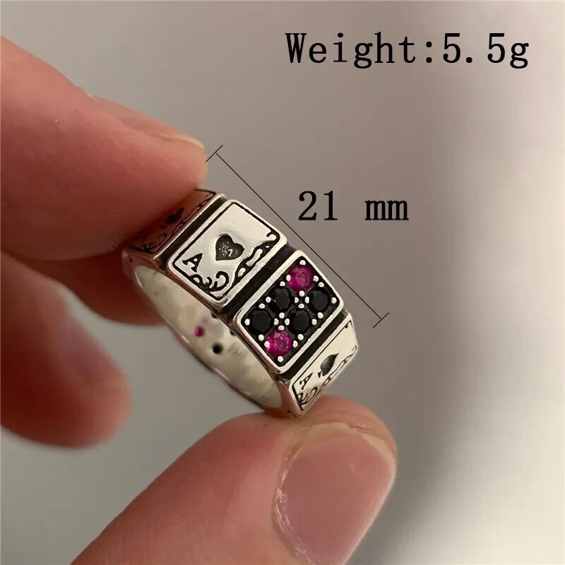 Adjustable Playing Cards Open Cuff Rings · Mavigadget