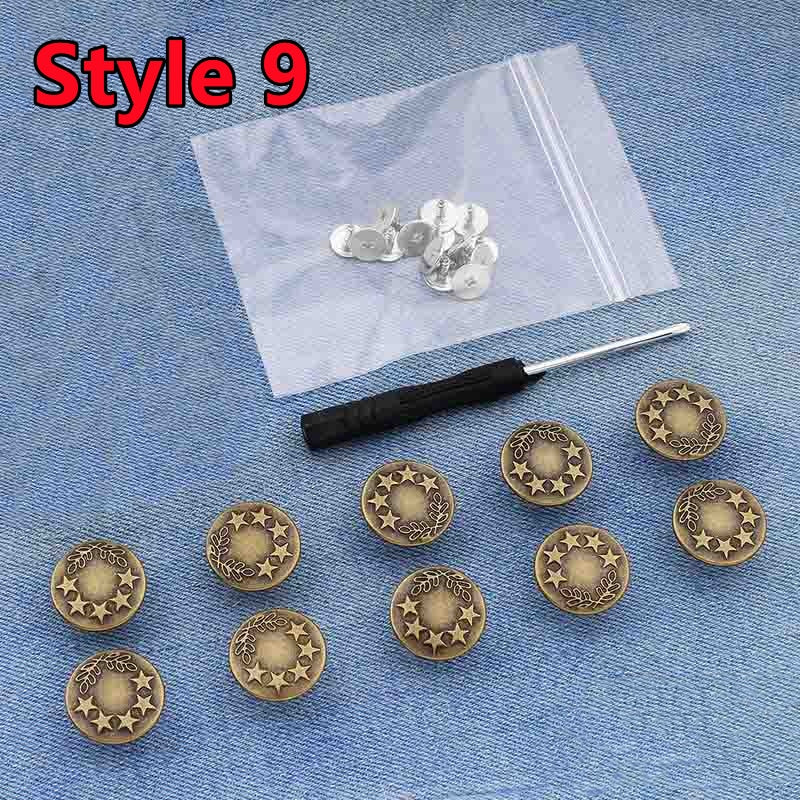 10Pcs Snap-On Seamless Metal Button Set · Mavigadget