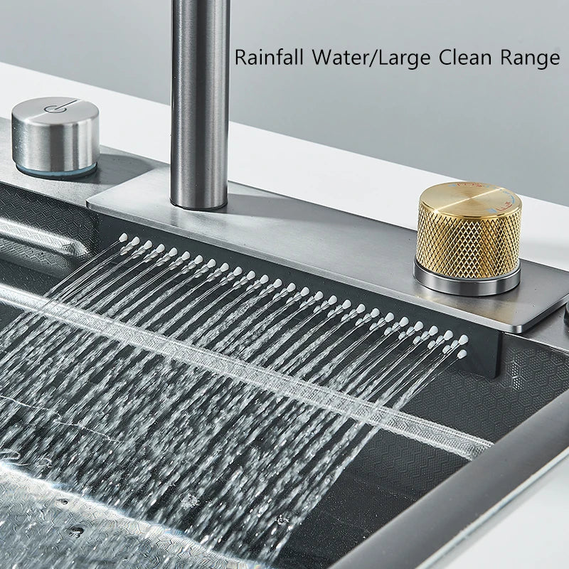 Stainless Steel Cup Washer Waterfall Kitchen Sink · Mavigadget