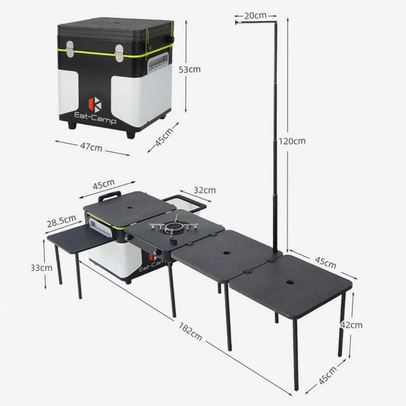 Foldable Mobile Cook Station Outdoor Chef Table · Mavigadget