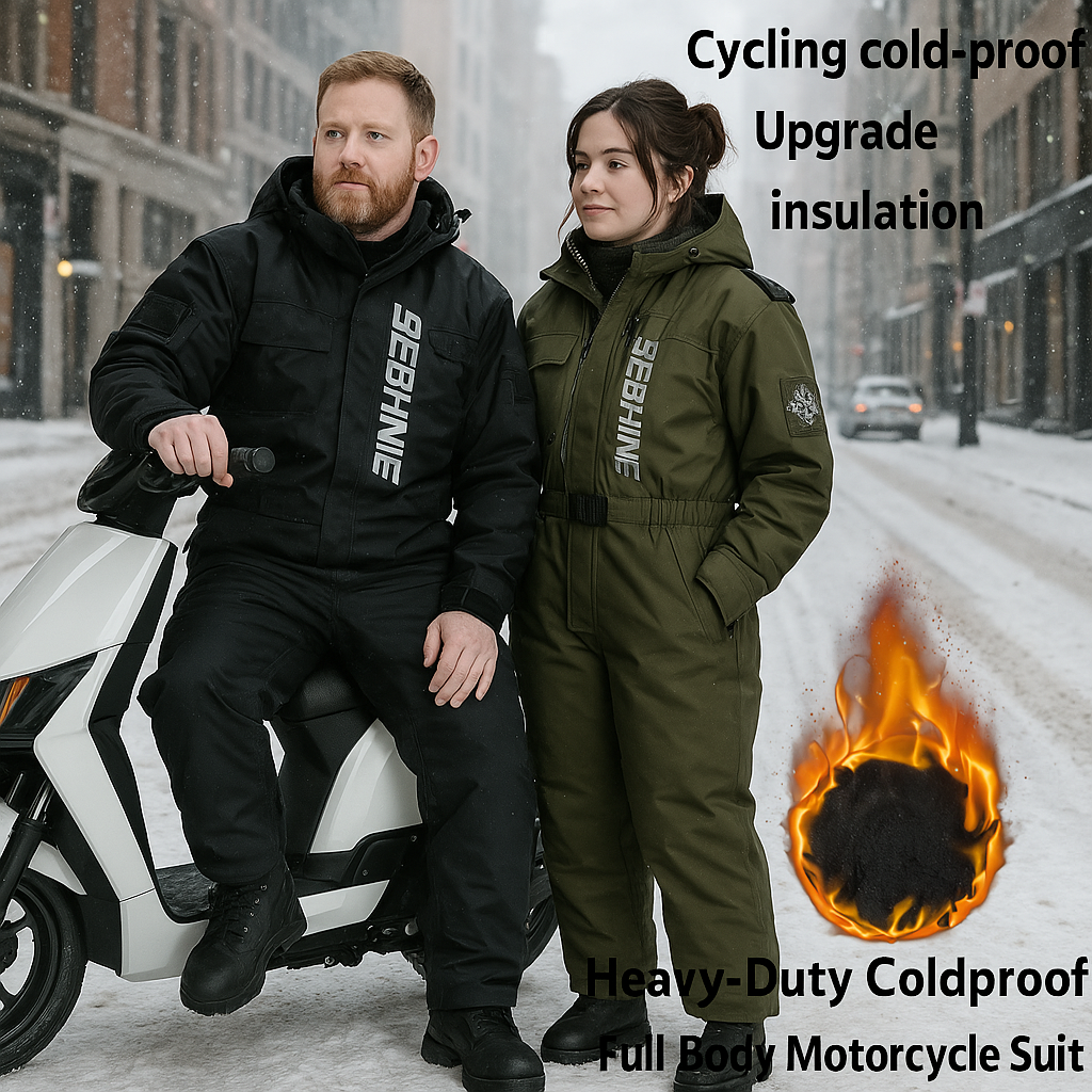 Heavy-Duty Coldproof Full Body Motorcycle Suit · Mavigadget