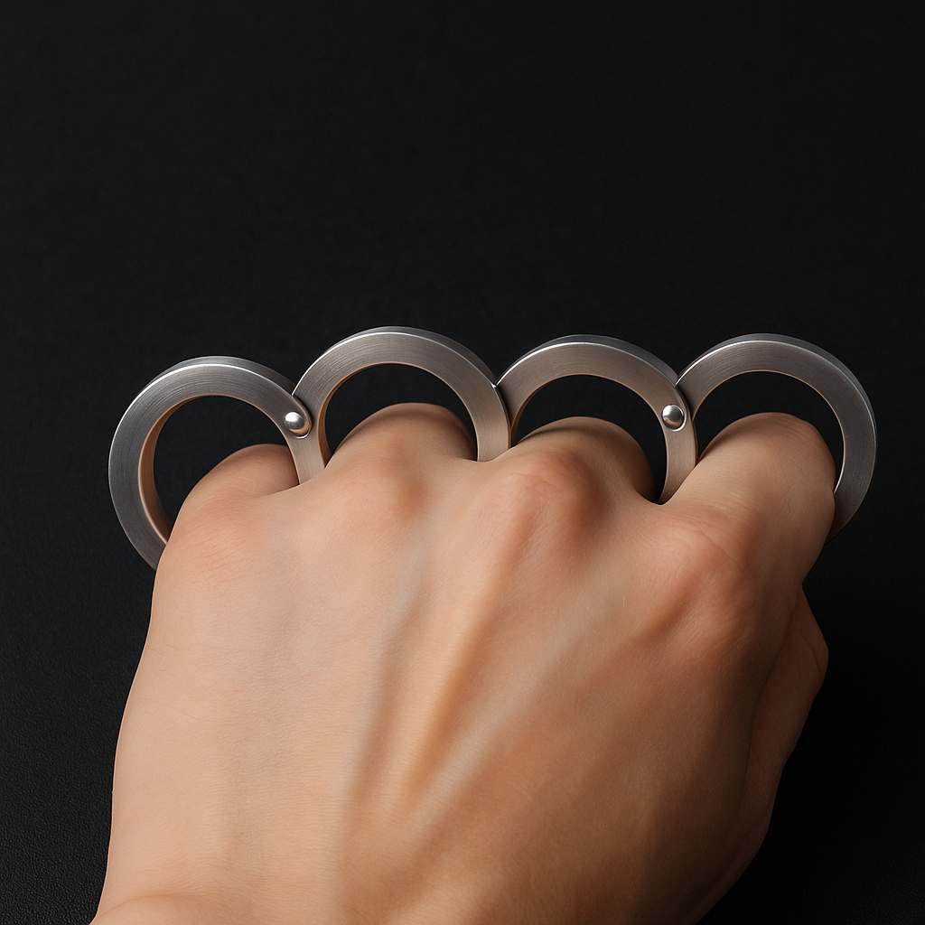 Stainless Steel Self-Defense Rotatable Foldable Ring · Mavigadget