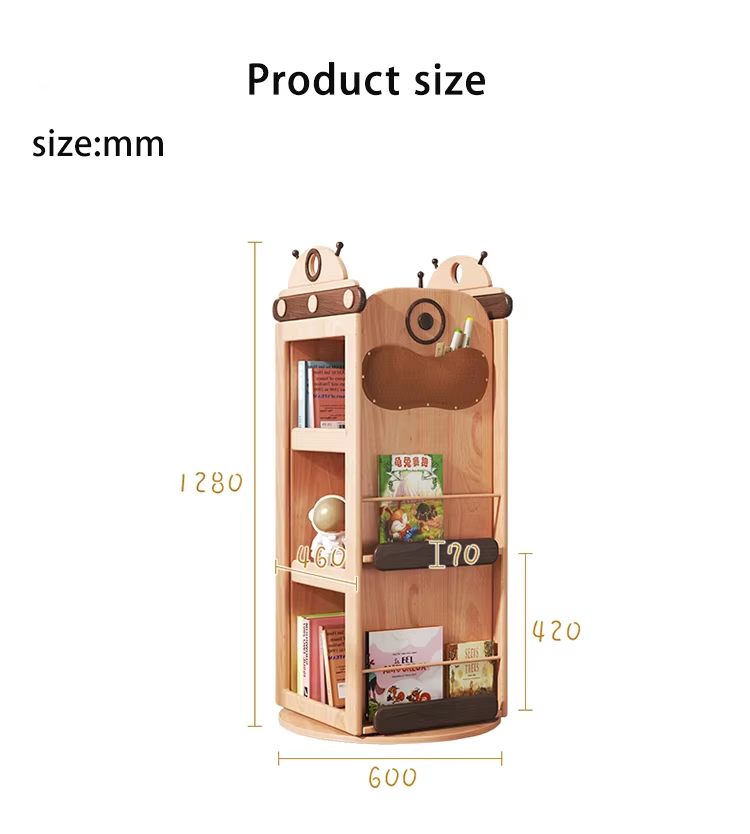 Cosmic Robot Wooden Kids Rotating Bookshelf · Mavigadget