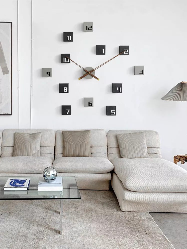 Nordic Creative Self Adhesive Wooden Wall Clock · Mavigadget