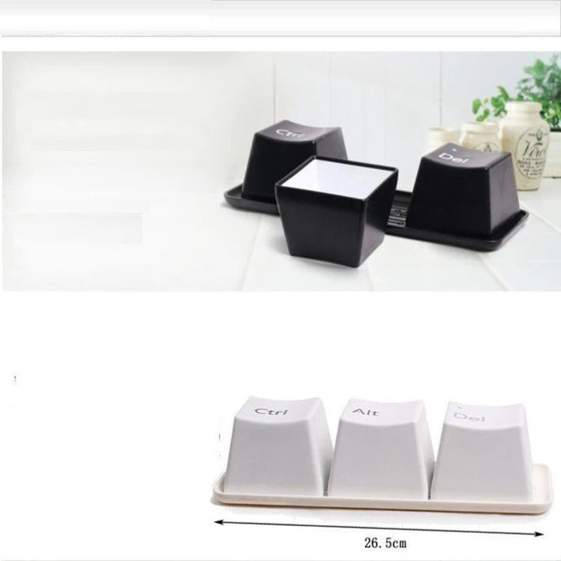 3pcs/Set Ctrl ALT DEL Keyboard Tea Cup Container · Mavigadget
