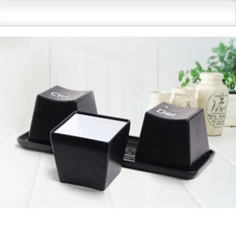3pcs/Set Ctrl ALT DEL Keyboard Tea Cup Container · Mavigadget