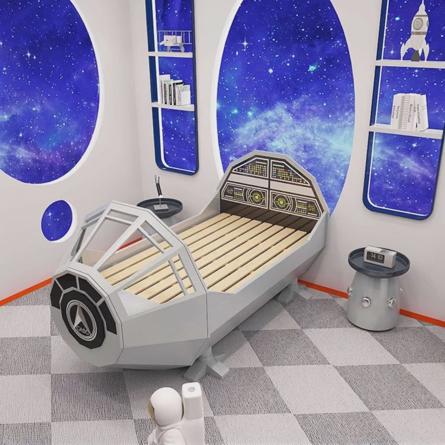 Spaceship Galaxy Adventure Wooden Kids Bed · Mavigadget