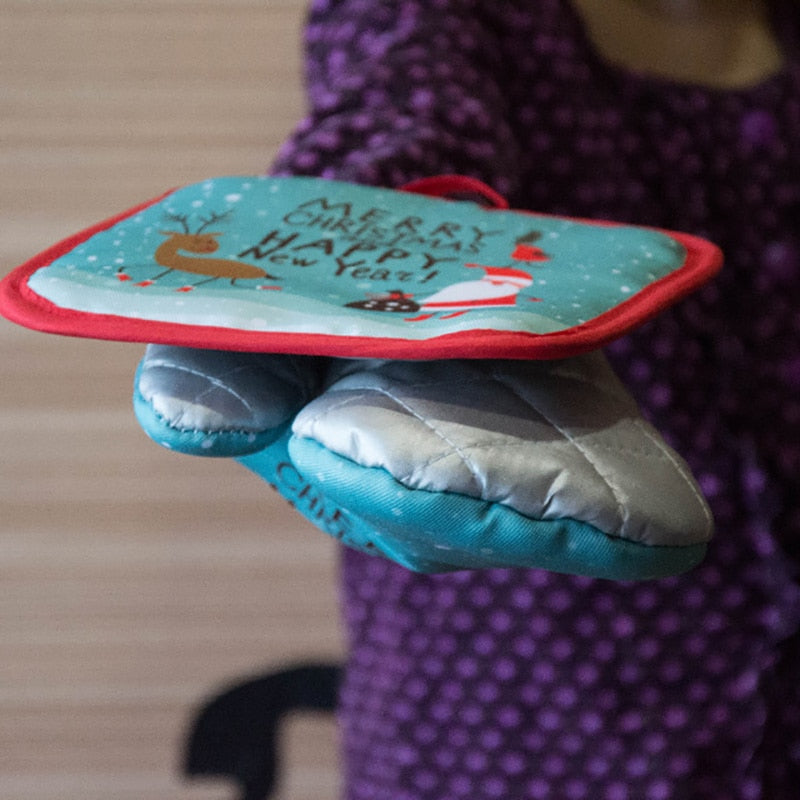 Heat Resistant Christmas Oven Mitts · Mavigadget