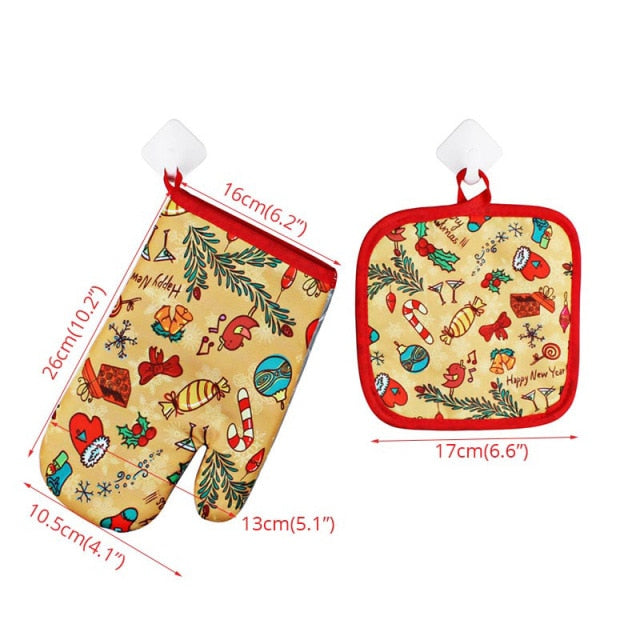 Heat Resistant Christmas Oven Mitts · Mavigadget