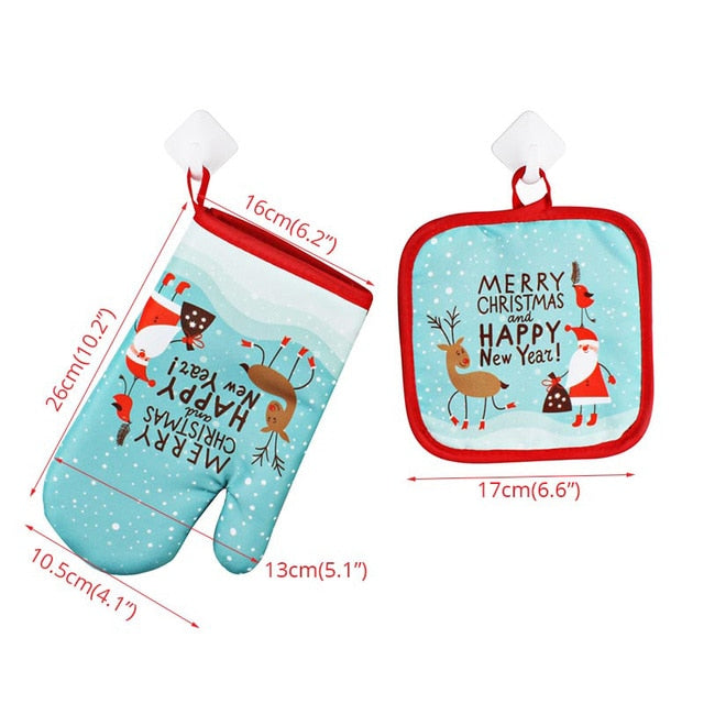 Heat Resistant Christmas Oven Mitts · Mavigadget