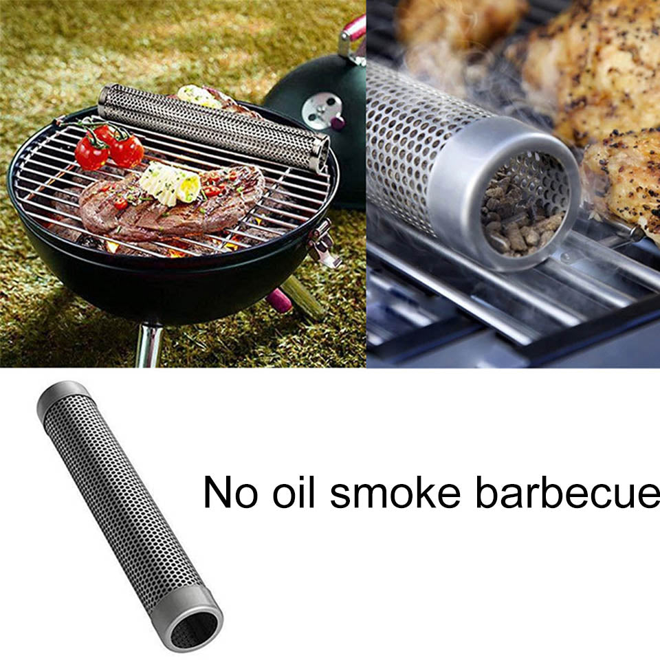 Stainless Steel BBQ Smoking Mesh Pipe · Mavigadget