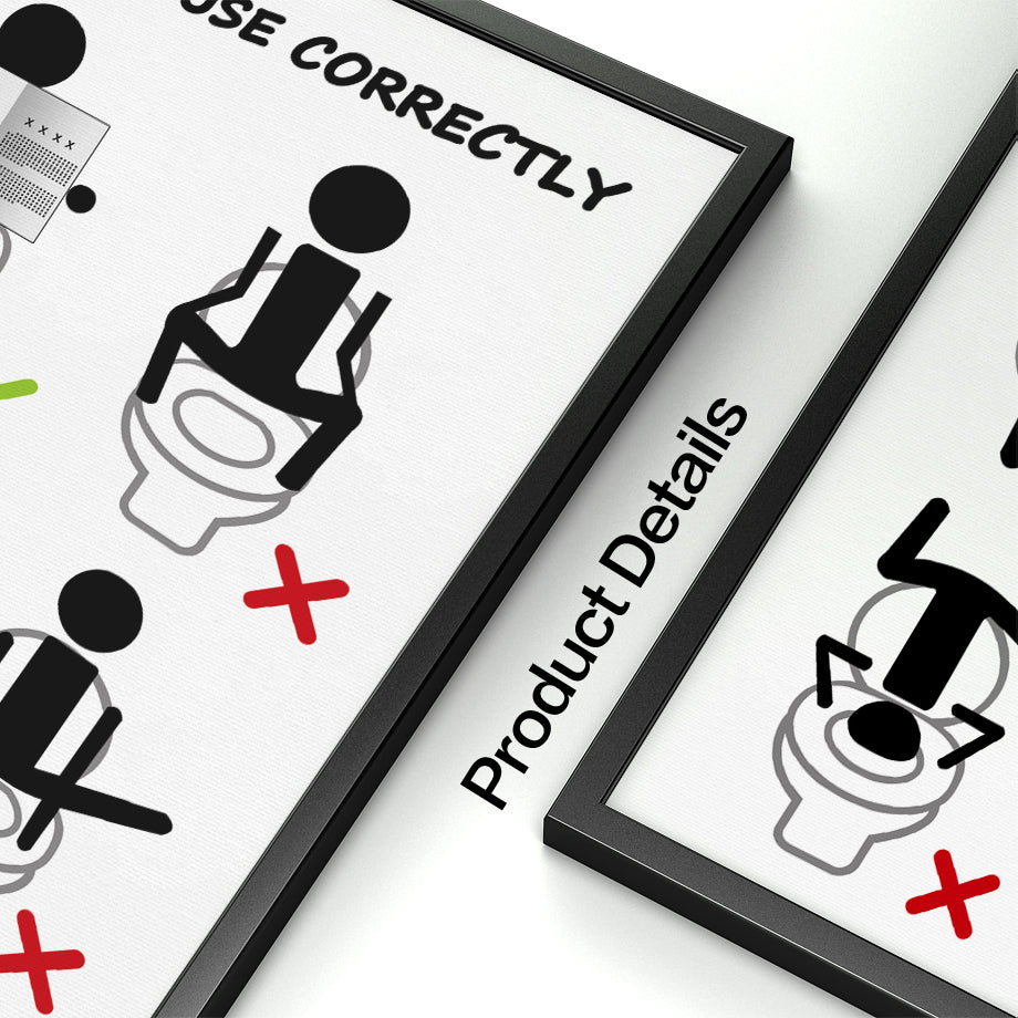 Funny Canvas Bathroom Warning Sign Poster · Mavigadget