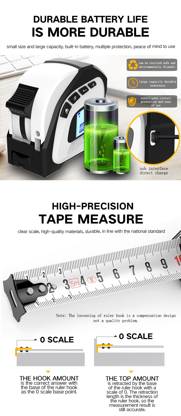 Digital Laser Rangefinder Measure Tape · Mavigadget