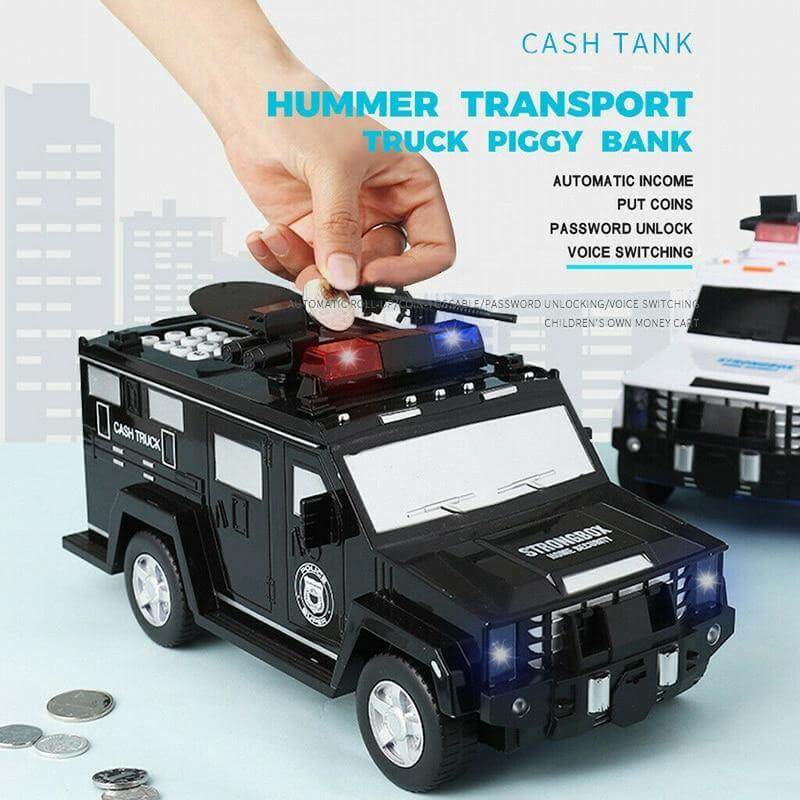 Automatic Policeman Car Piggy Bank Music Box · Mavigadget