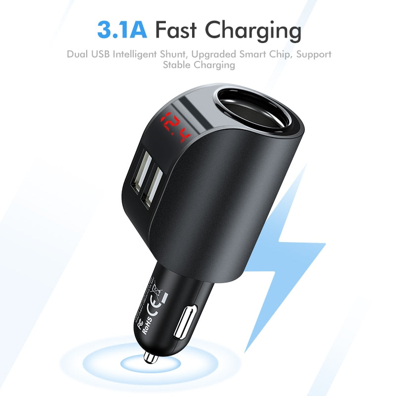 Dual USB Car Digital Charger · Mavigadget