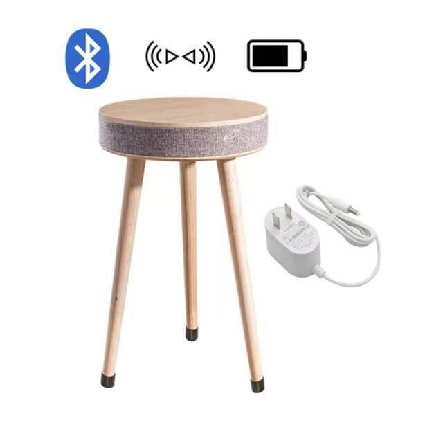 Smart Wooden Bluetooth Speaker Wireless Charging Coffee Side Table ...