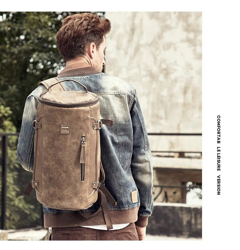 Leather Simple Style Vintage Men's Backpack · Mavigadget