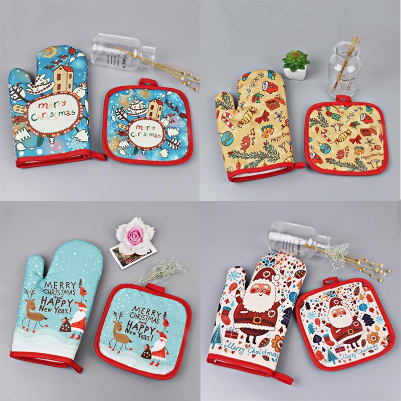 Heat Resistant Christmas Oven Mitts · Mavigadget