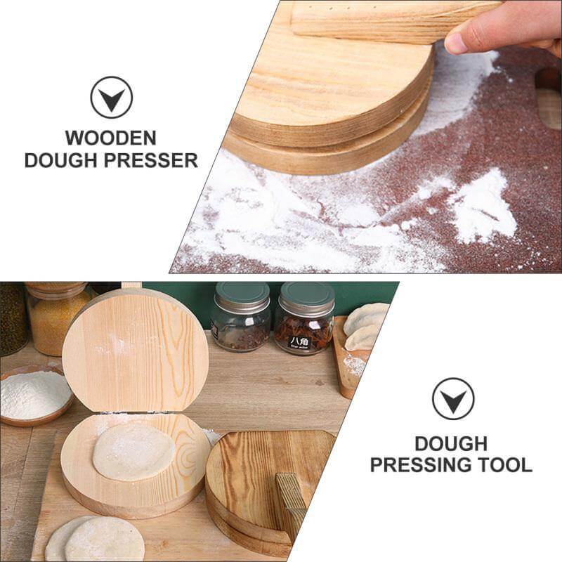 Wooden Mini Dough Pressing Tool Presser · Mavigadget