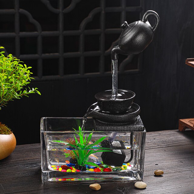 Creative Teapot Flowing Water Fish Tank · Mavigadget