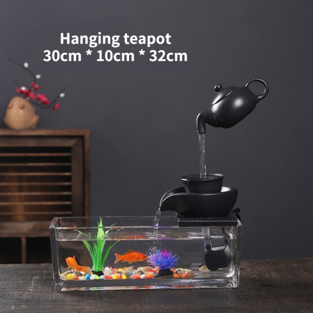 Creative Teapot Flowing Water Fish Tank · Mavigadget