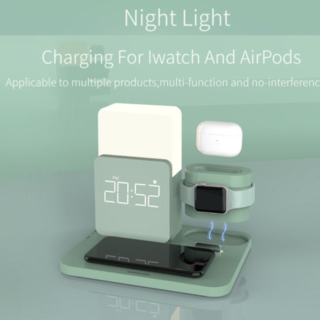 Modern Alarm Clock Wireless Charger Desk Lamp · Mavigadget