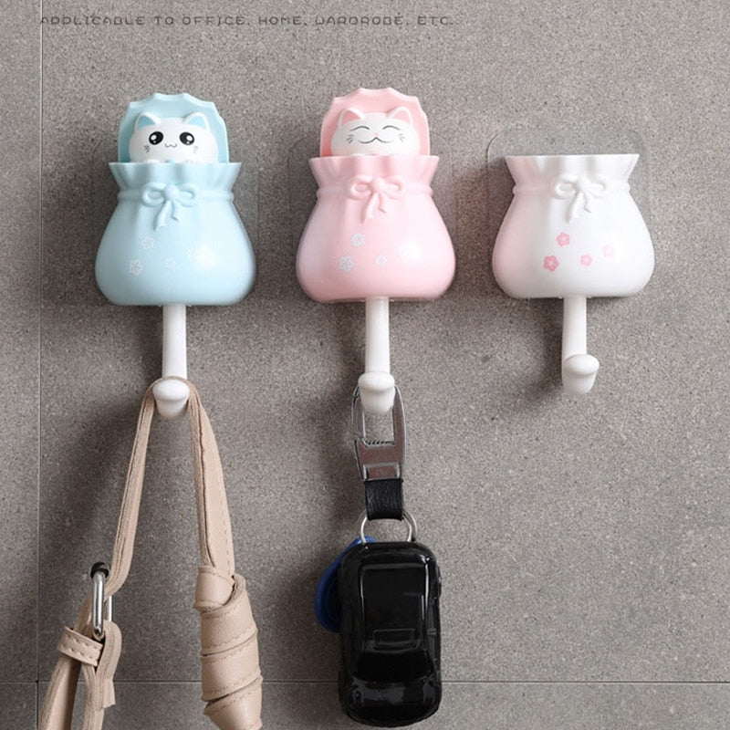 Cute Cat Sticky Hook Hanger · Mavigadget
