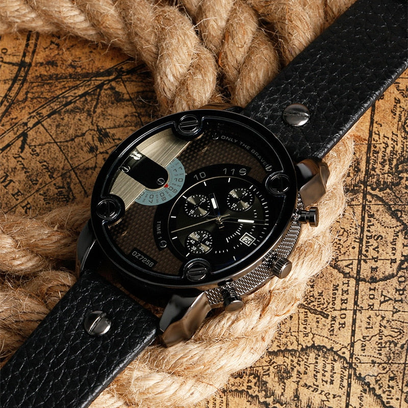 Army Leather Belt Sport Watch · Mavigadget