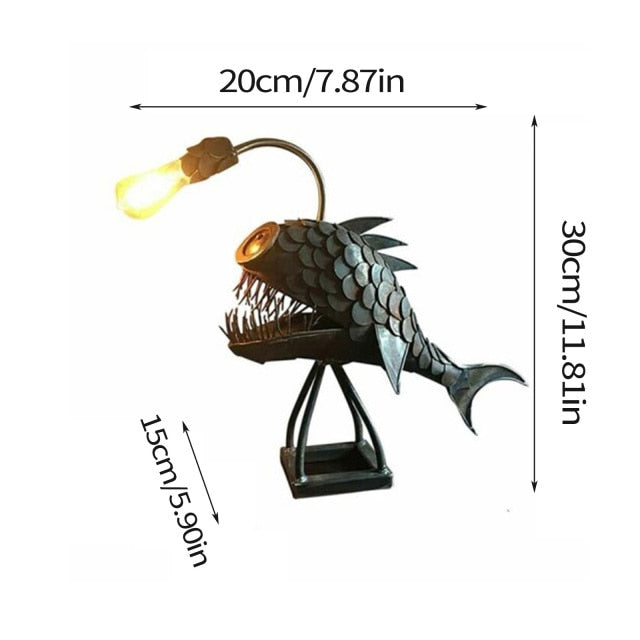 Creative Iron Angler Fish Desk Lamp · Mavigadget