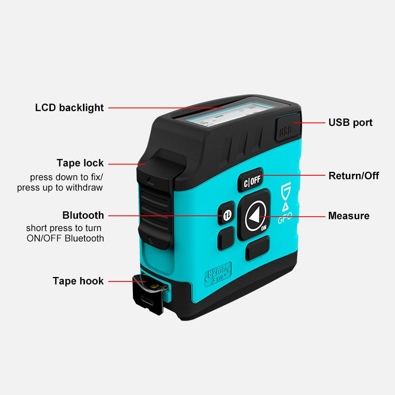 Smart Bluetooth Digital Rechargeable Tape Measure · Mavigadget