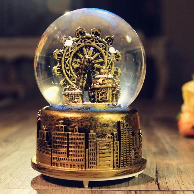 Creative LED Crystal Ball Music Box Glowing light Night Decor · Mavigadget
