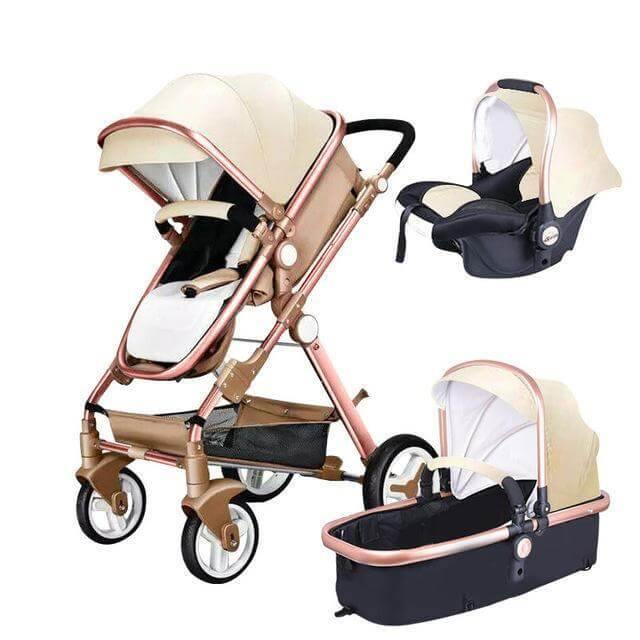 European 3 in 1 Baby Strollers with baby basket and carriage · Mavigadget