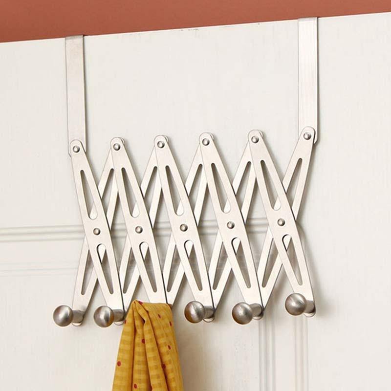 Stainless Steel 6-Hook Flexible Back Door Hanger · Mavigadget