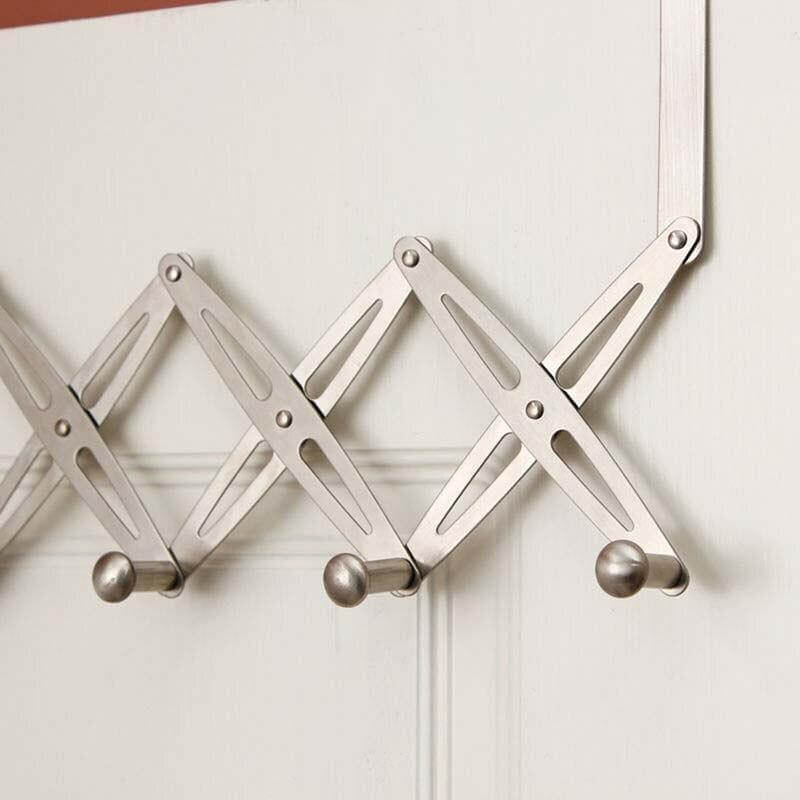 Stainless Steel 6-Hook Flexible Back Door Hanger · Mavigadget